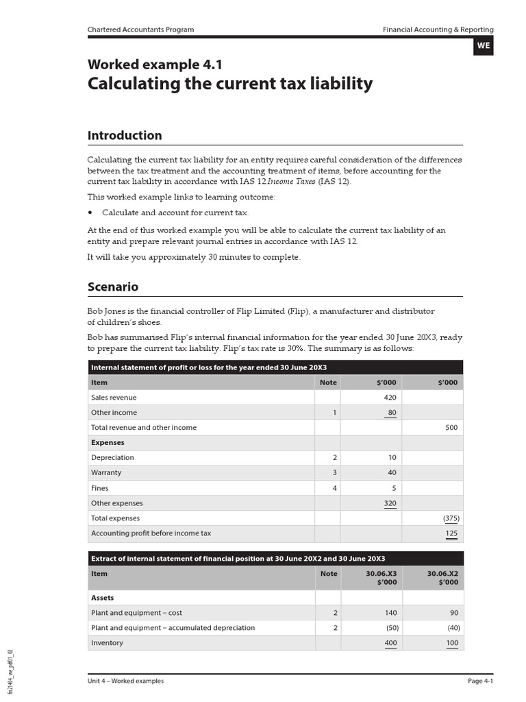 4 Worked Examples | PDF | Deferred Tax | Expense