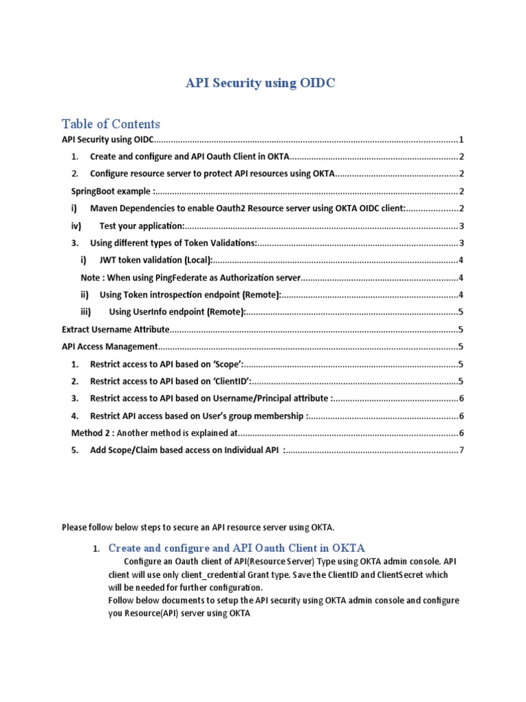 API Security Using OIDC | PDF | Hypertext Transfer Protocol | Server (Computing)