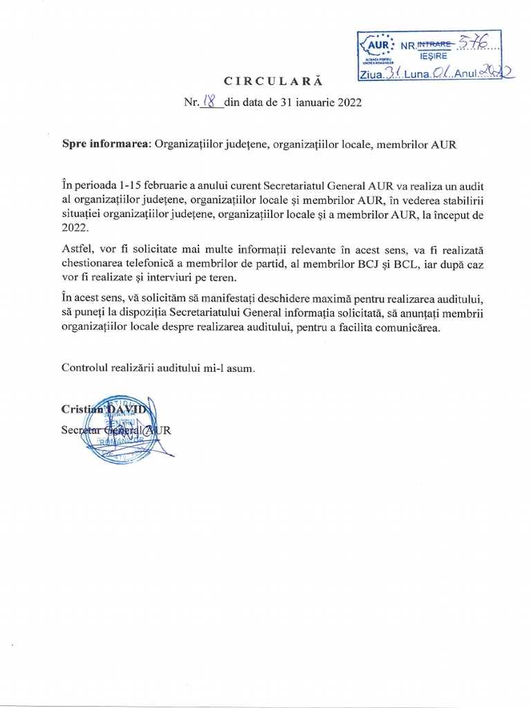 Circulara Nr. 18 | PDF