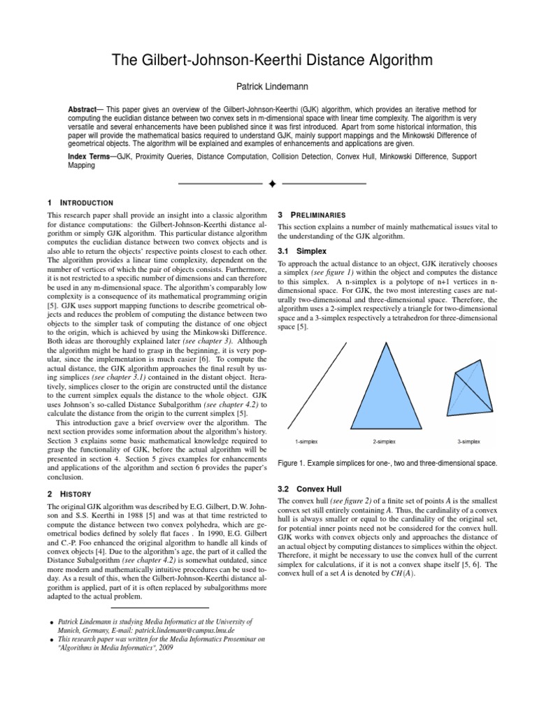 An In-Depth Explanation of the Versatile Gilbert-Johnson-Keerthi Distance Algorithm for ...
