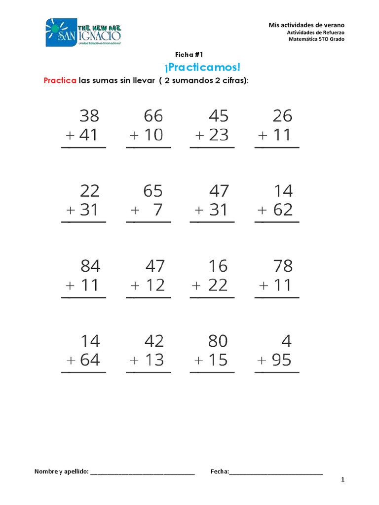 Matemáticas Para Estudiantes De 5to Grado Matemáticas. Primera,