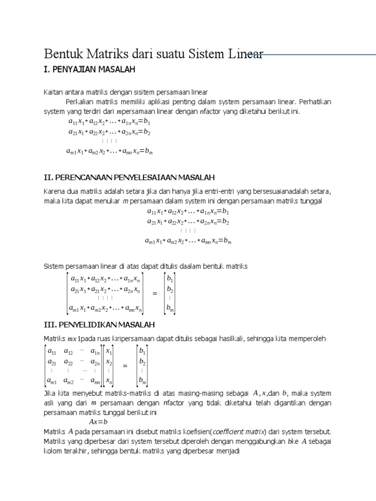 Matriks Dan Operasi Matrik Dan SPL | PDF