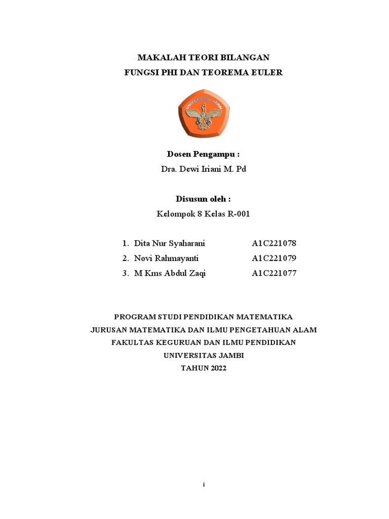 Fungsi ɸ (Phi) Dan Teorema Euler | PDF | Metode & Bahan Ajar