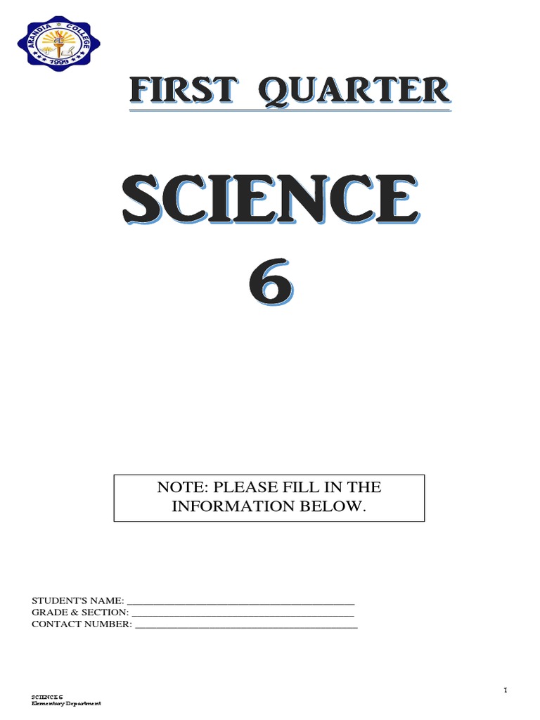 SCI 6 - 1st Quarter Module | PDF | Mixture | Suspension (Chemistry)