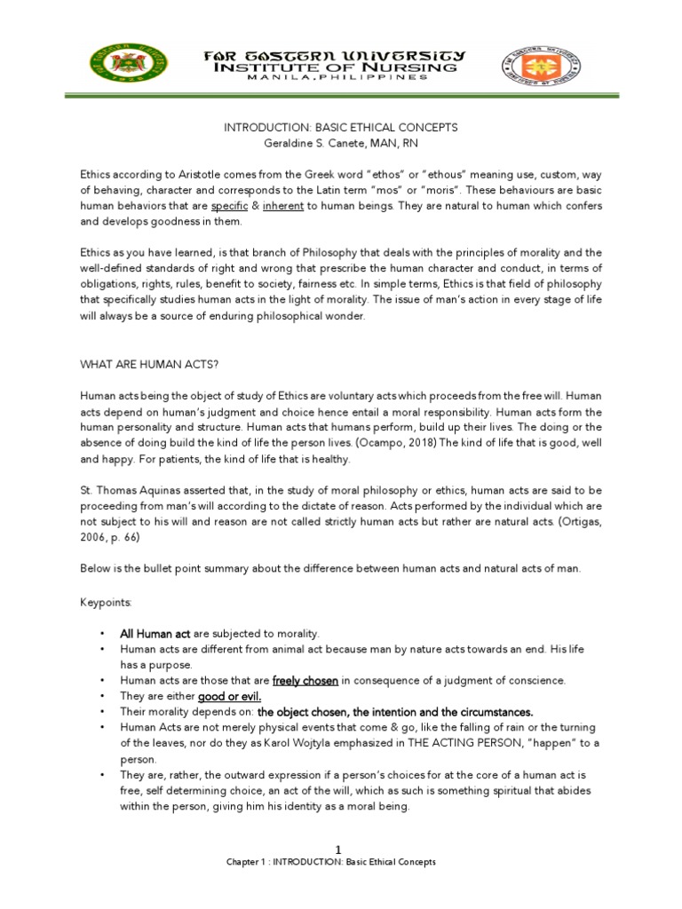 1 Introduction Basic Ethical Concepts Pdf Natural Law Good And Evil
