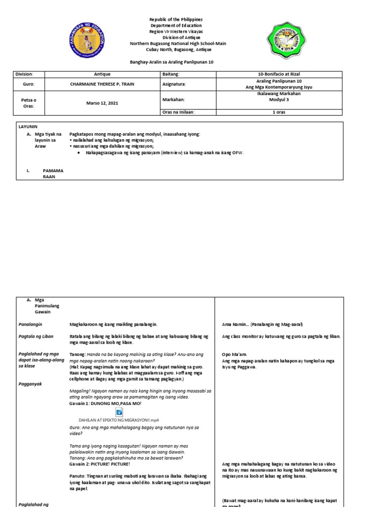 Banghay Aralin Sa AP10 | PDF