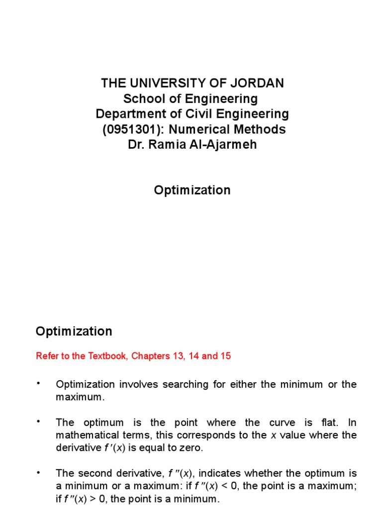 Numerical Methods Optimization | PDF | Mathematical Optimization | Linear Programming