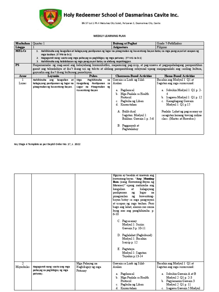 WLP - Q1 Fil Grade7 | PDF