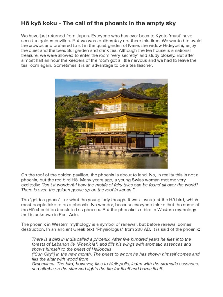 Hō Kyō Koku - The Call of The Phoenix in The Empty Sky | PDF