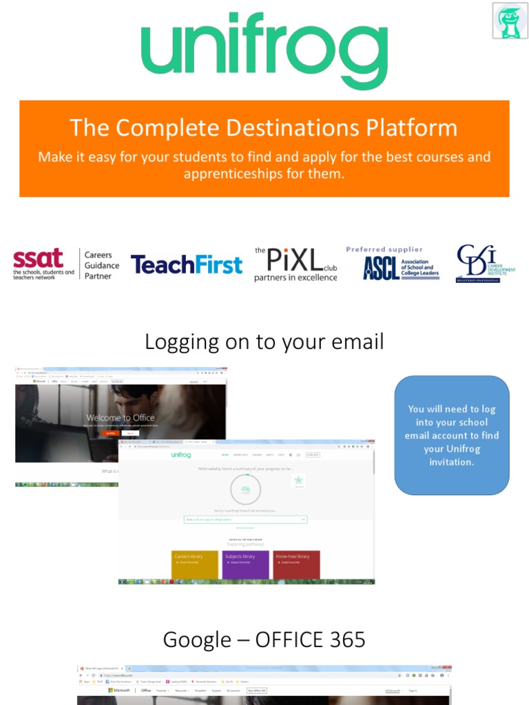 Students How To Log Into Unifrog For The First Time For The Website ...