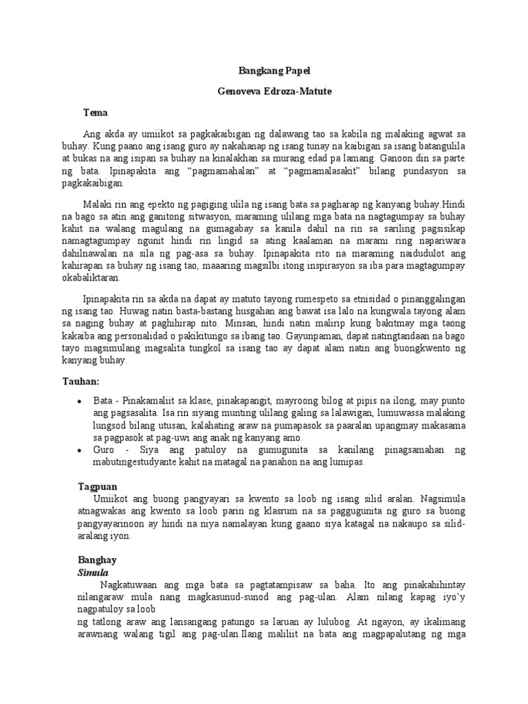 Bangkang Papel | PDF