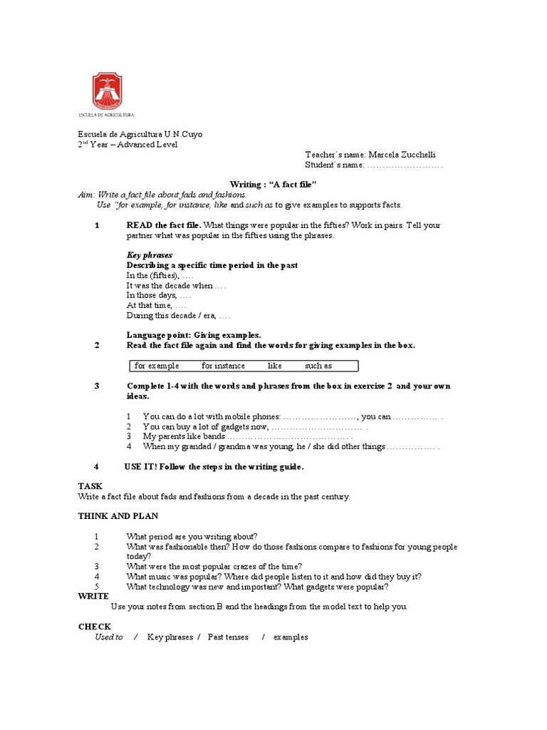 Writing A Fact File | PDF | Social Science | Language Arts & Discipline