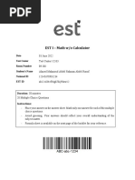 EST I - Math | PDF | Multiple Choice | Function (Mathematics)
