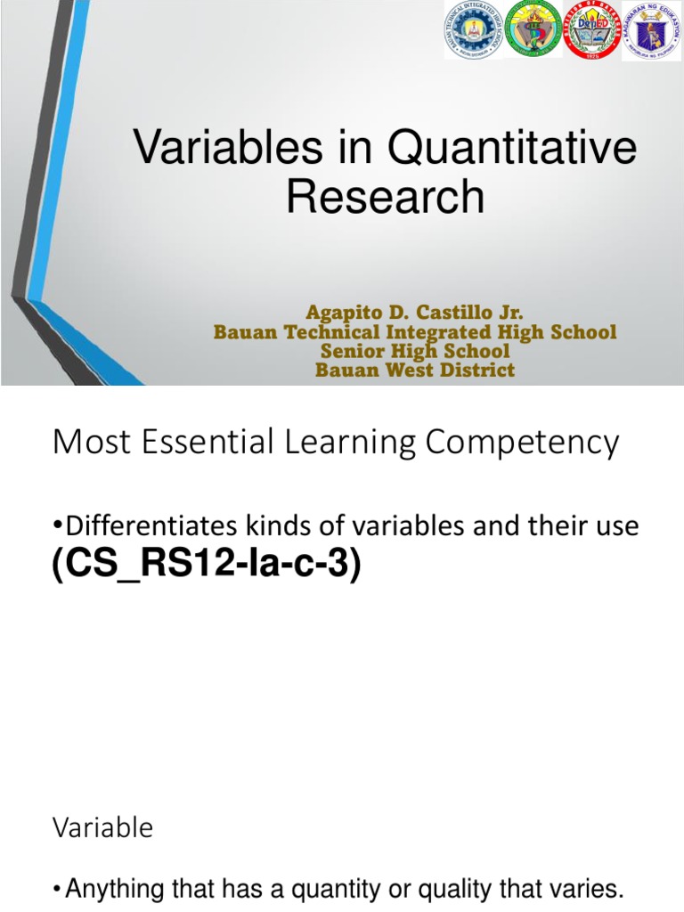 3 Variables in Quantitative Research | PDF | Level Of Measurement ...
