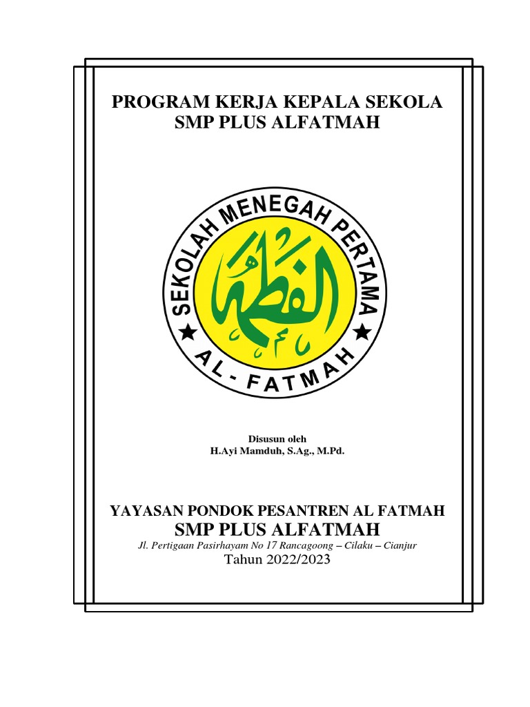 Program Managerial Kepala Sekolah SMP Plus Al Fatmah | PDF