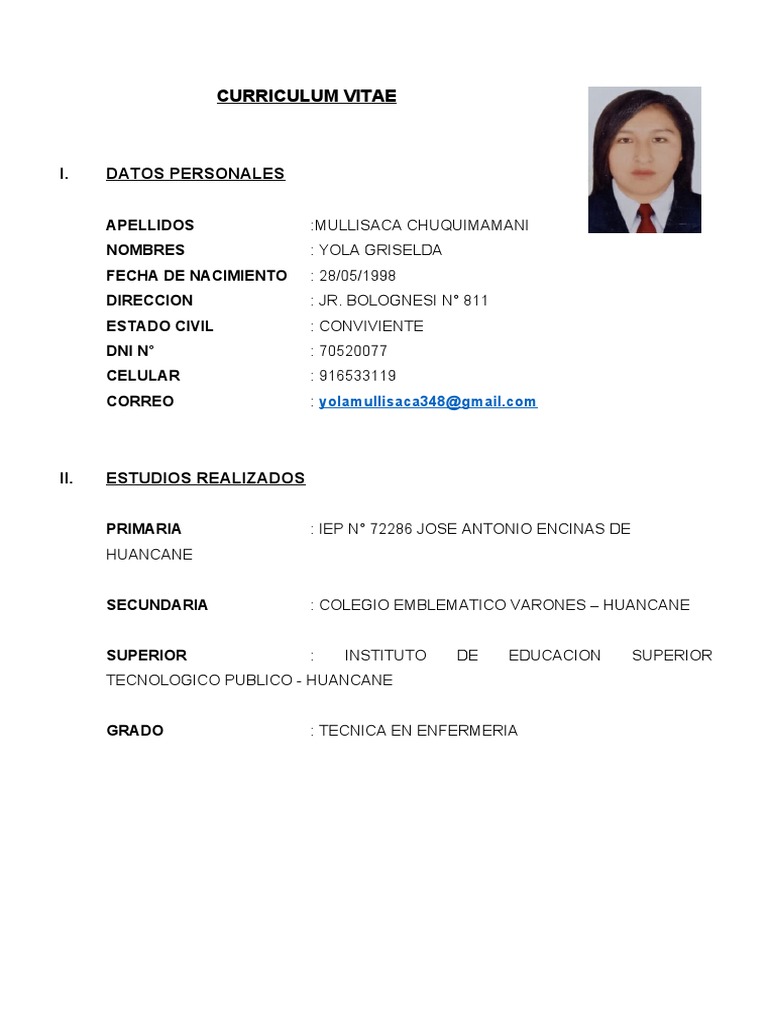 Curriculum Vitae Yola | PDF