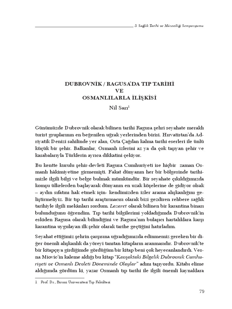 Dubrovnik Ragusa Da Tip Tarihi Ve Osmanl 220830 131148 | PDF