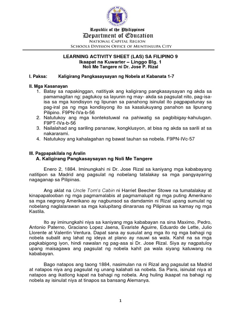 LAS Q4 Linggo-1 Module-1 | PDF