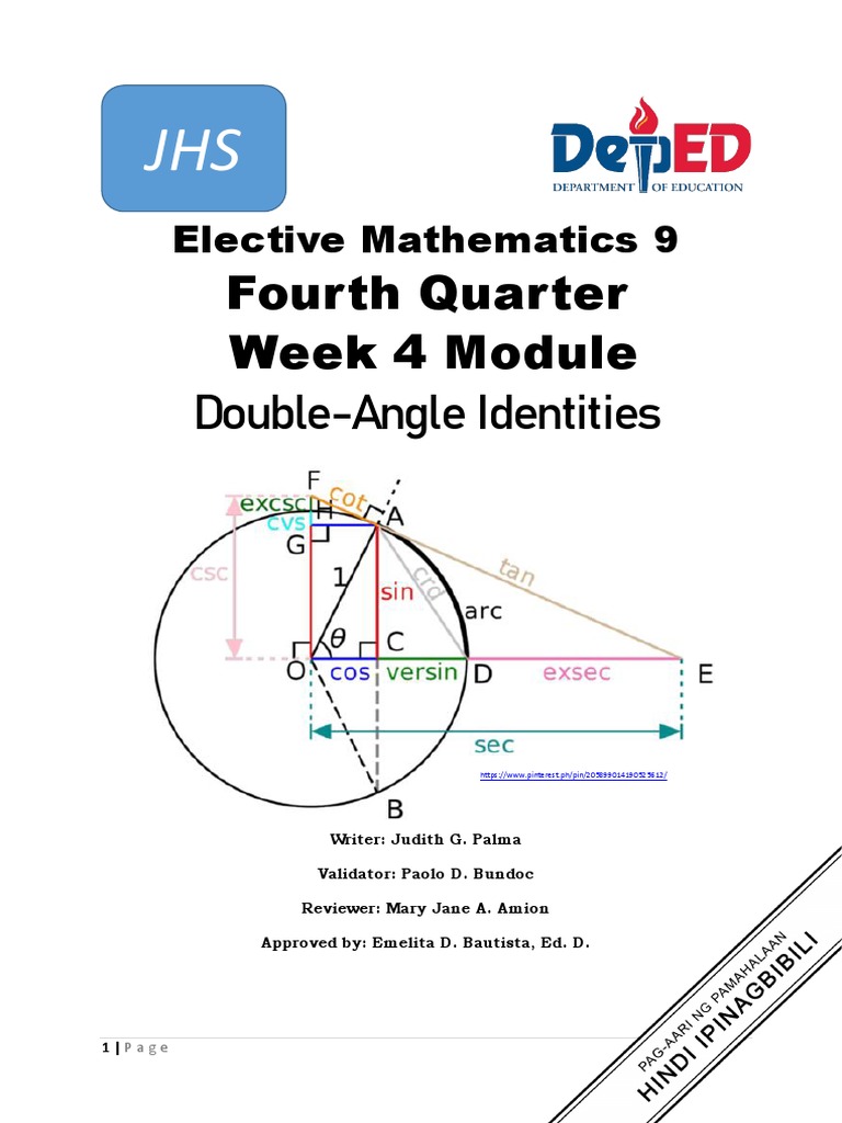 EMATH 4th Quarter Week 4 Module | Download Free PDF | Trigonometric ... EMATH 4th Quarter Week 4 Module | Download Free PDF | Trigonometric ...