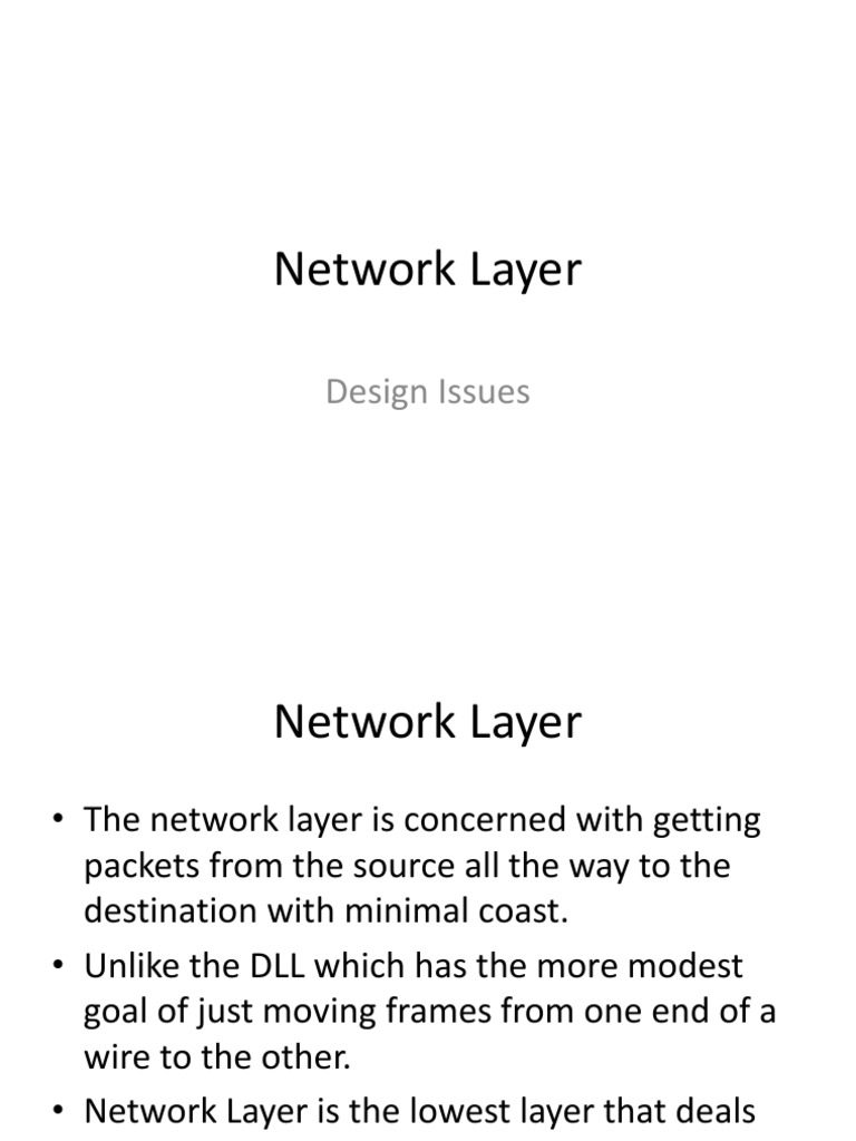 Network Layer Design Issues | PDF | Computer Network | Networking Standards