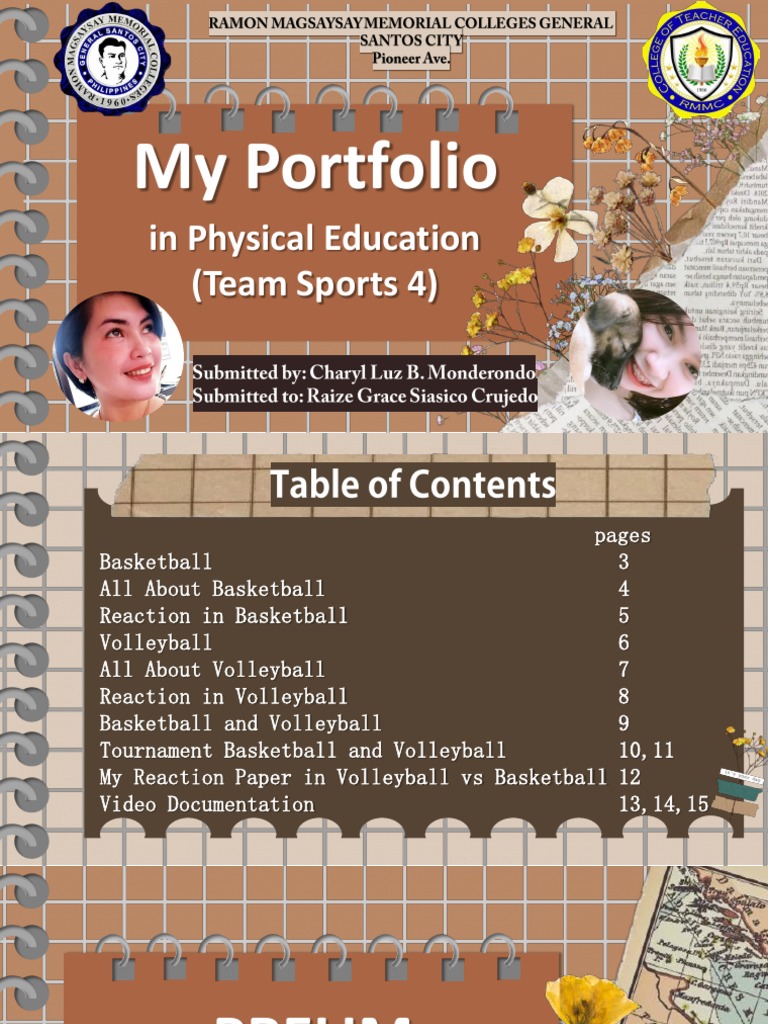 Portfolio in PE4 | PDF | Volleyball | Skeletal Muscle