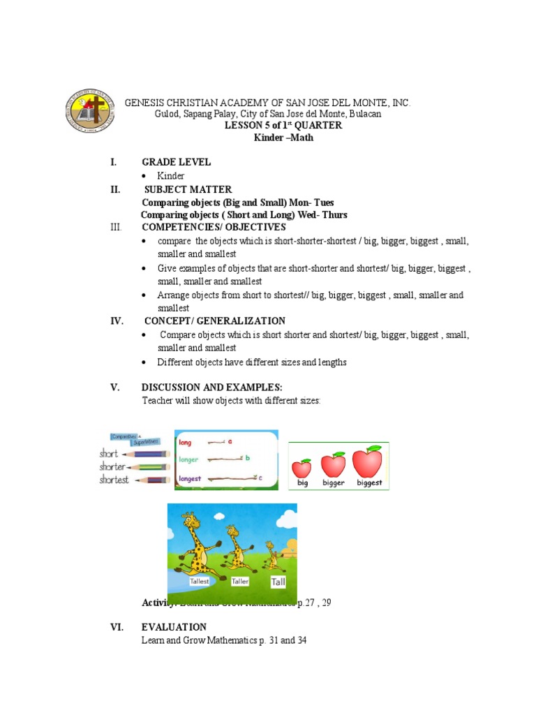 Kinder-Math-Lp Comparing Objects | PDF | Wellness