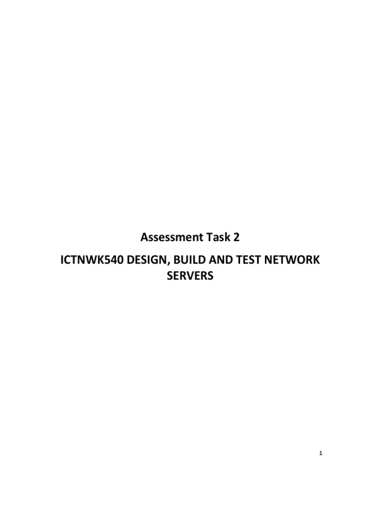 Ictnwk540 At2 Design Build And Test Network Servers Noman Bandi Pdf