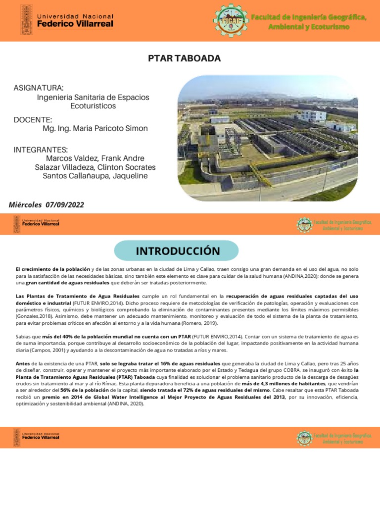 Ptar Taboada | PDF | Agua | Lima