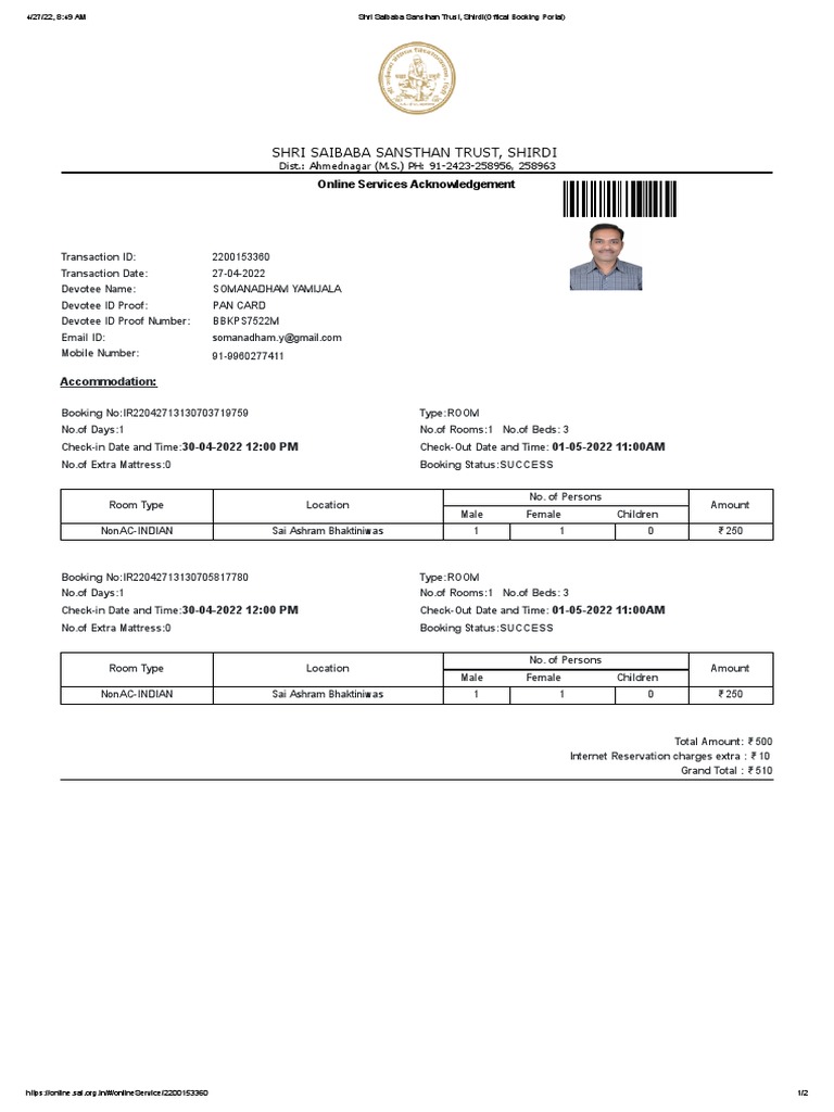 Shirdi Accomodation23 | PDF