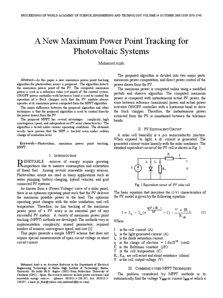 Anew Maximum Power Point Tracking For | PDF