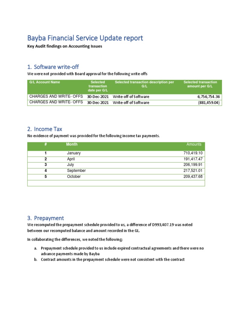 Bayba Financial Service Update Report Revised | PDF | Depreciation ...