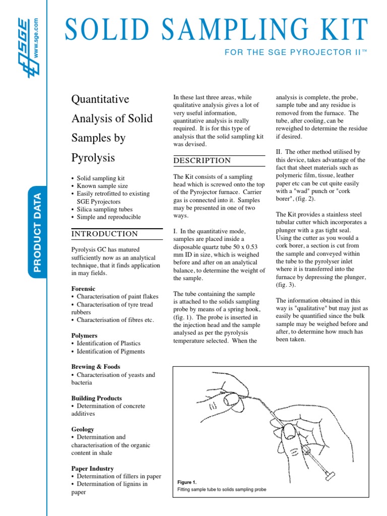 Pyrojector II Solid Sample Kit 0048-E | PDF | Materials | Chemistry