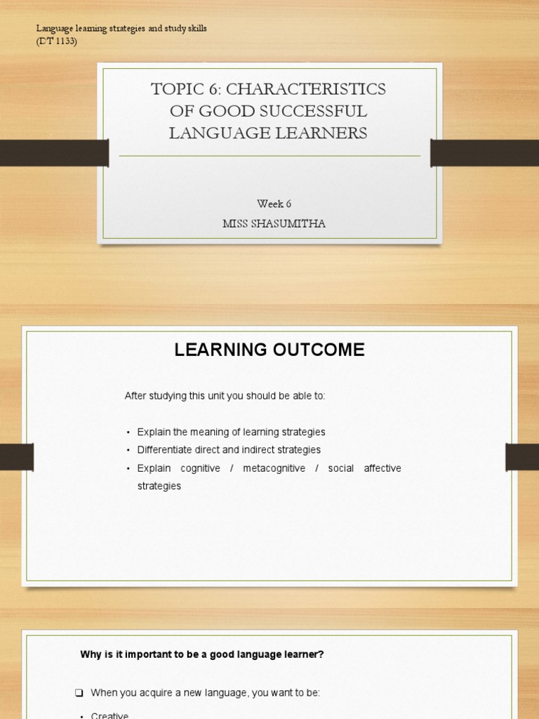 Language Learner Success Traits | PDF | Learning | Language Acquisition