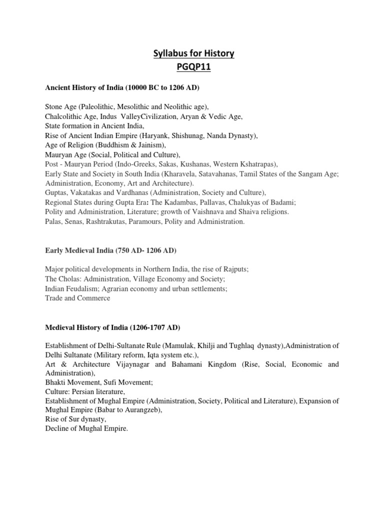 Cuet PG Syllabus History | PDF