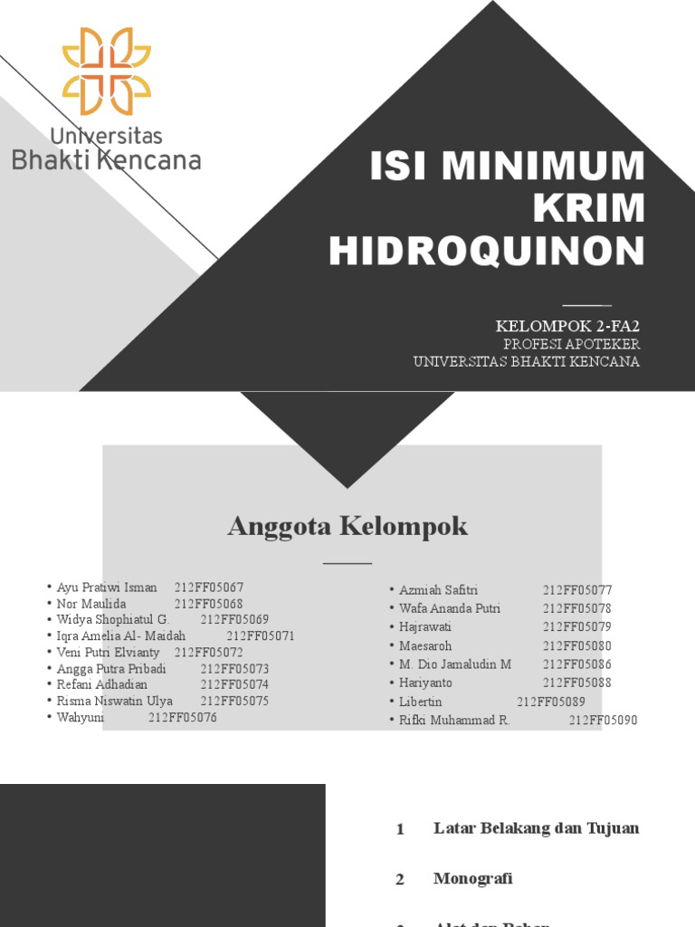 Isi Minimum Krim Hidroquinon | PDF