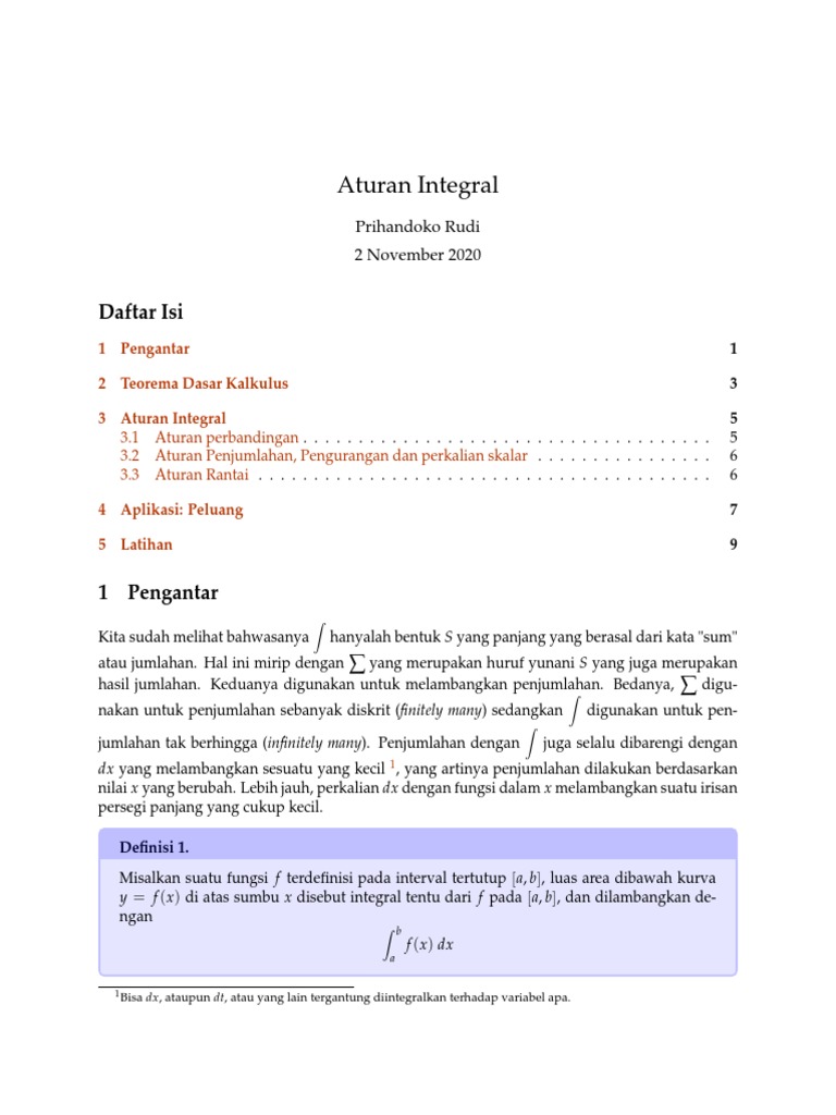 Aturan Integral | PDF
