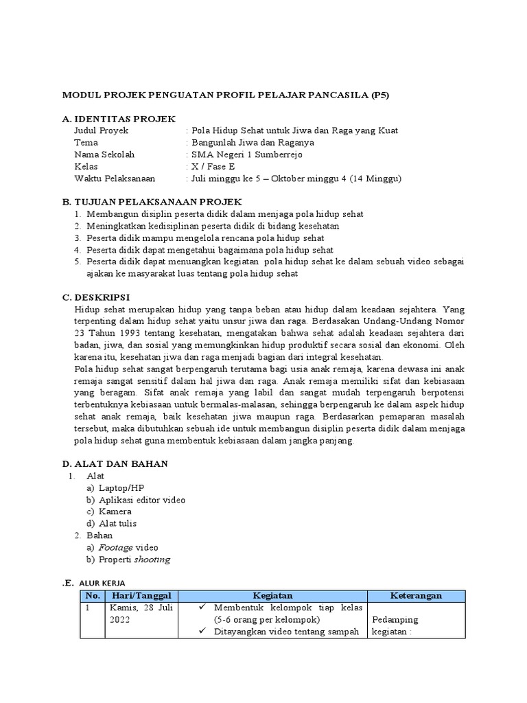 Modul Proyek Penguatan Profil Pelajar Pancasila-2 | PDF