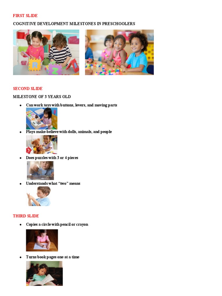 Cognitive Milestone | PDF