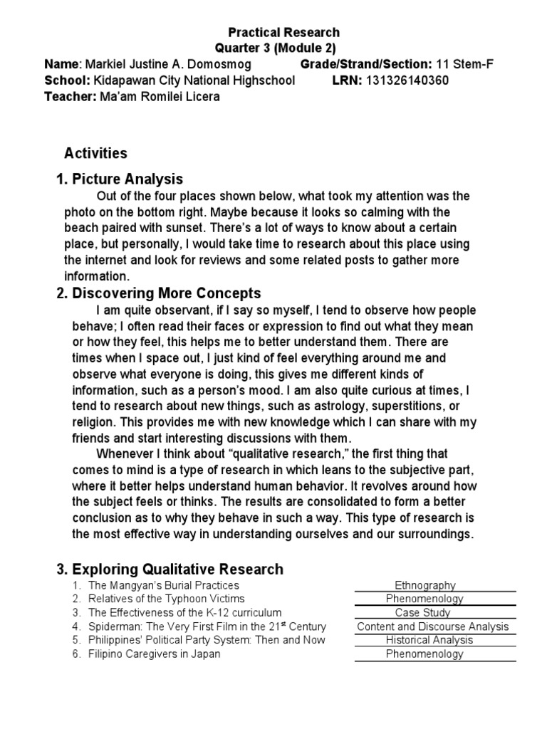 Practical Research Mod 2 | PDF | Qualitative Research | Quantitative Research
