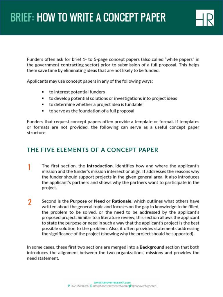 How To Write A Concept Paper | Download Free PDF | Goal | Scientific Method