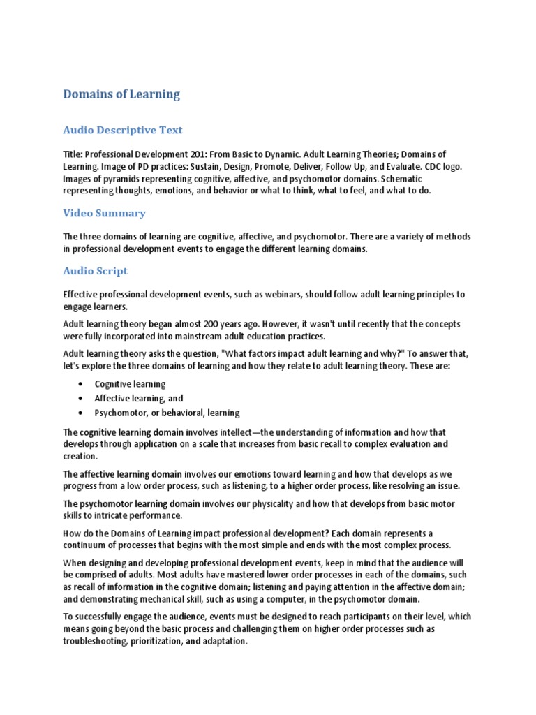 04-domains_of_learning | PDF | Learning | Learning Theory (Education)