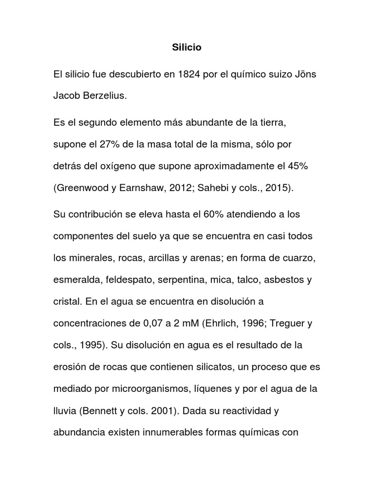 Beneficios del Silicio en Salud y Metabolismo | PDF | Aterosclerosis