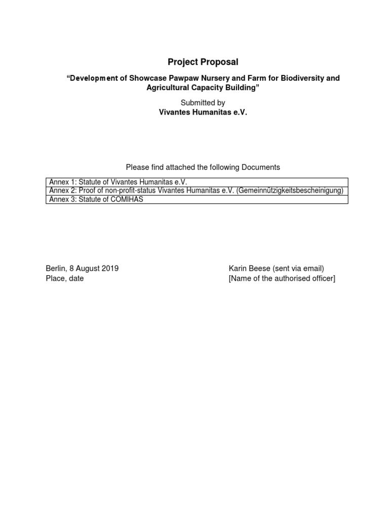COMIHAS Pawpaw Project Proposal | PDF | Seed | Agriculture