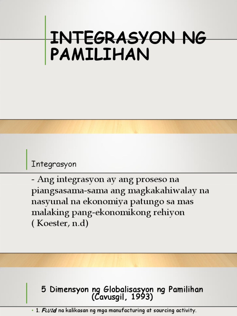 Integrasyon NG Pamilihan | PDF