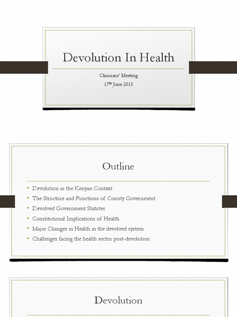 Devolution in Health-Kenya-Esbon - Gakuu | PDF | Devolution | Health Care