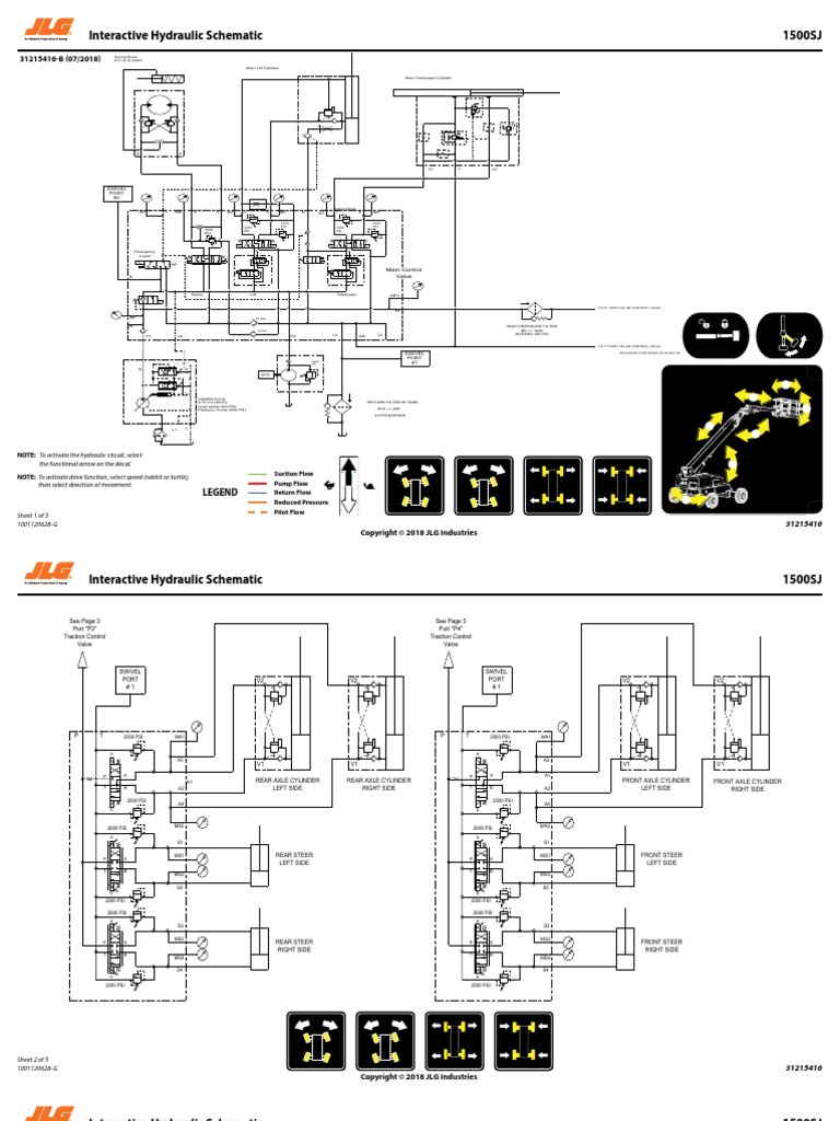 B - 1500SJ - Interactive Hyd Schem | PDF | Pump | Hydraulics