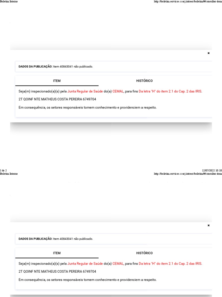 Boletim Interno | PDF