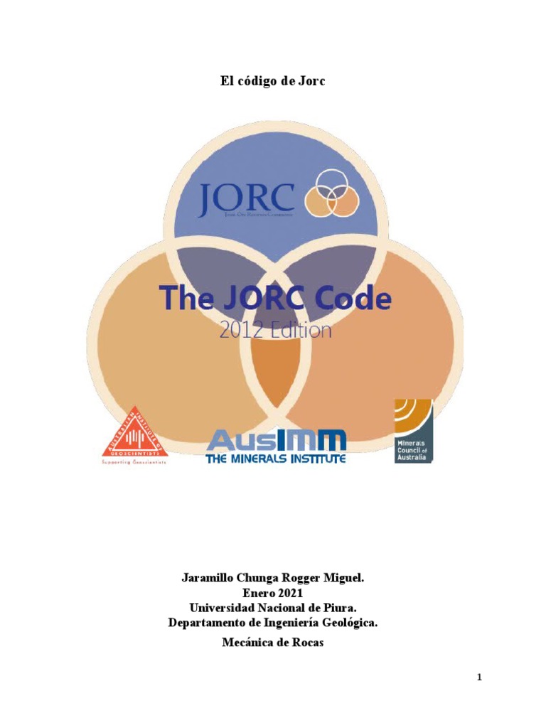 Codigo de Jorc | PDF | Minería | Minerales