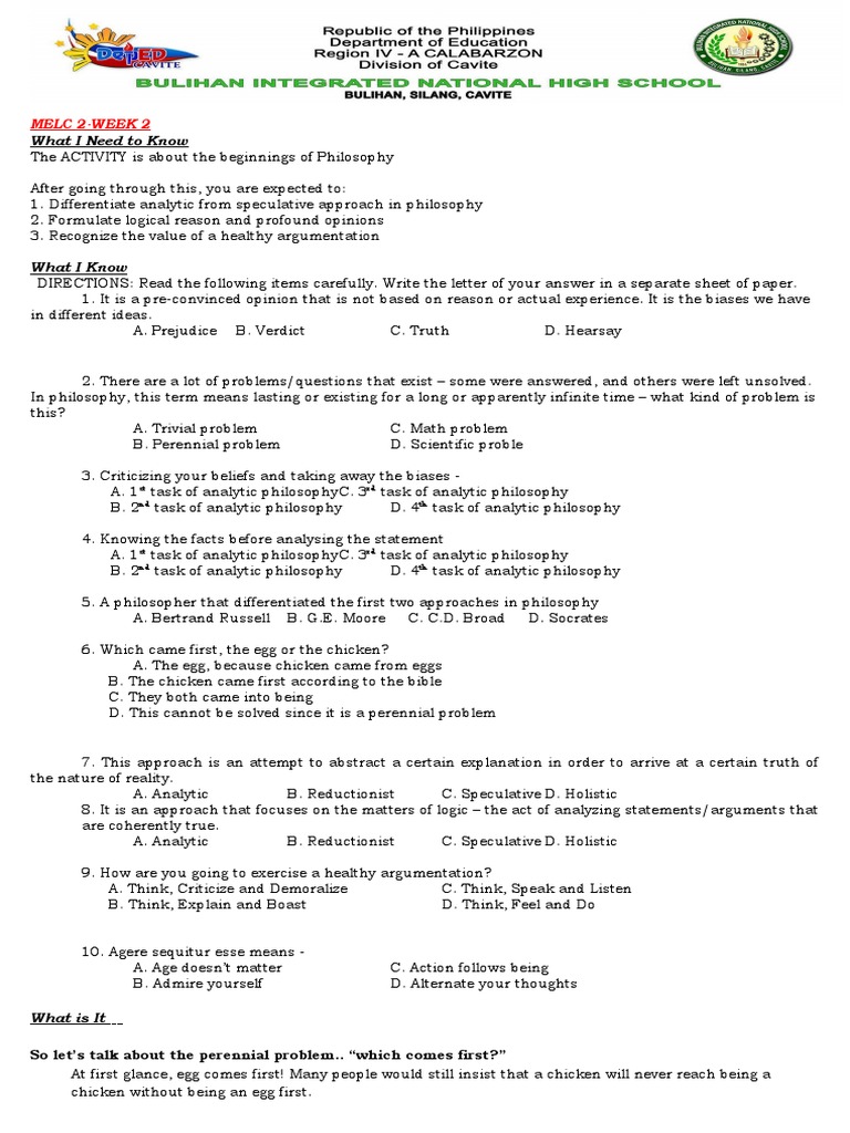 Introduction To Philosophy Week 2 | PDF | Analytic Philosophy | Truth