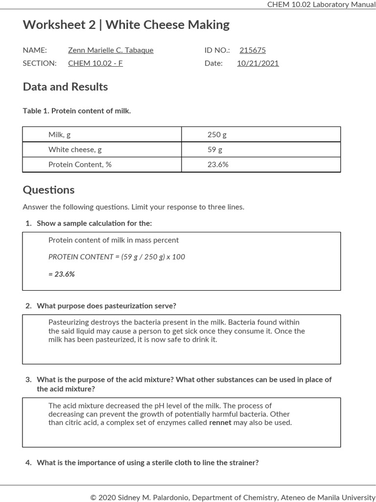 W2 Cheese Making S1 20212-22 | PDF